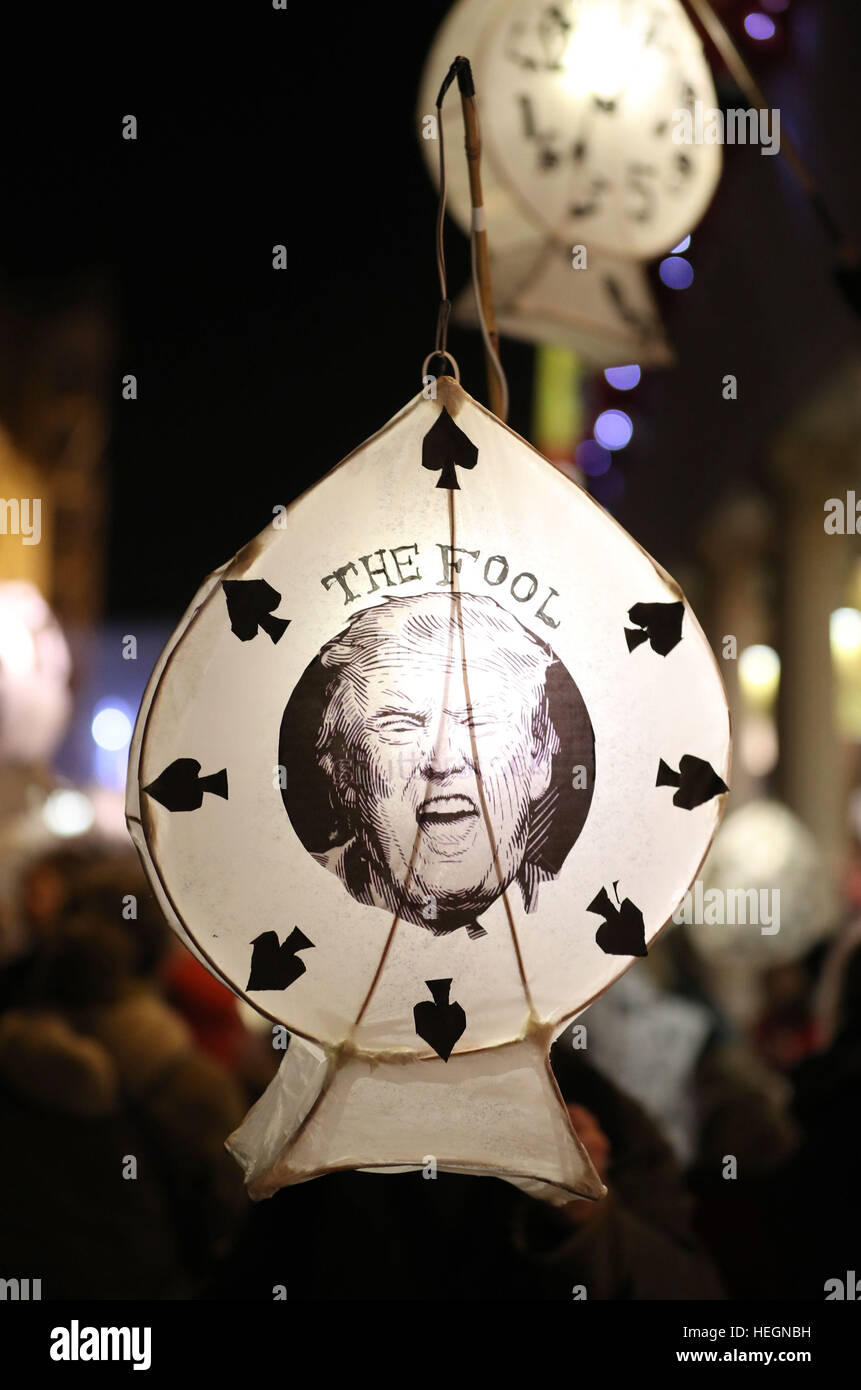 The 'Burning the Clocks' parade of lanterns moves through Brighton in ...