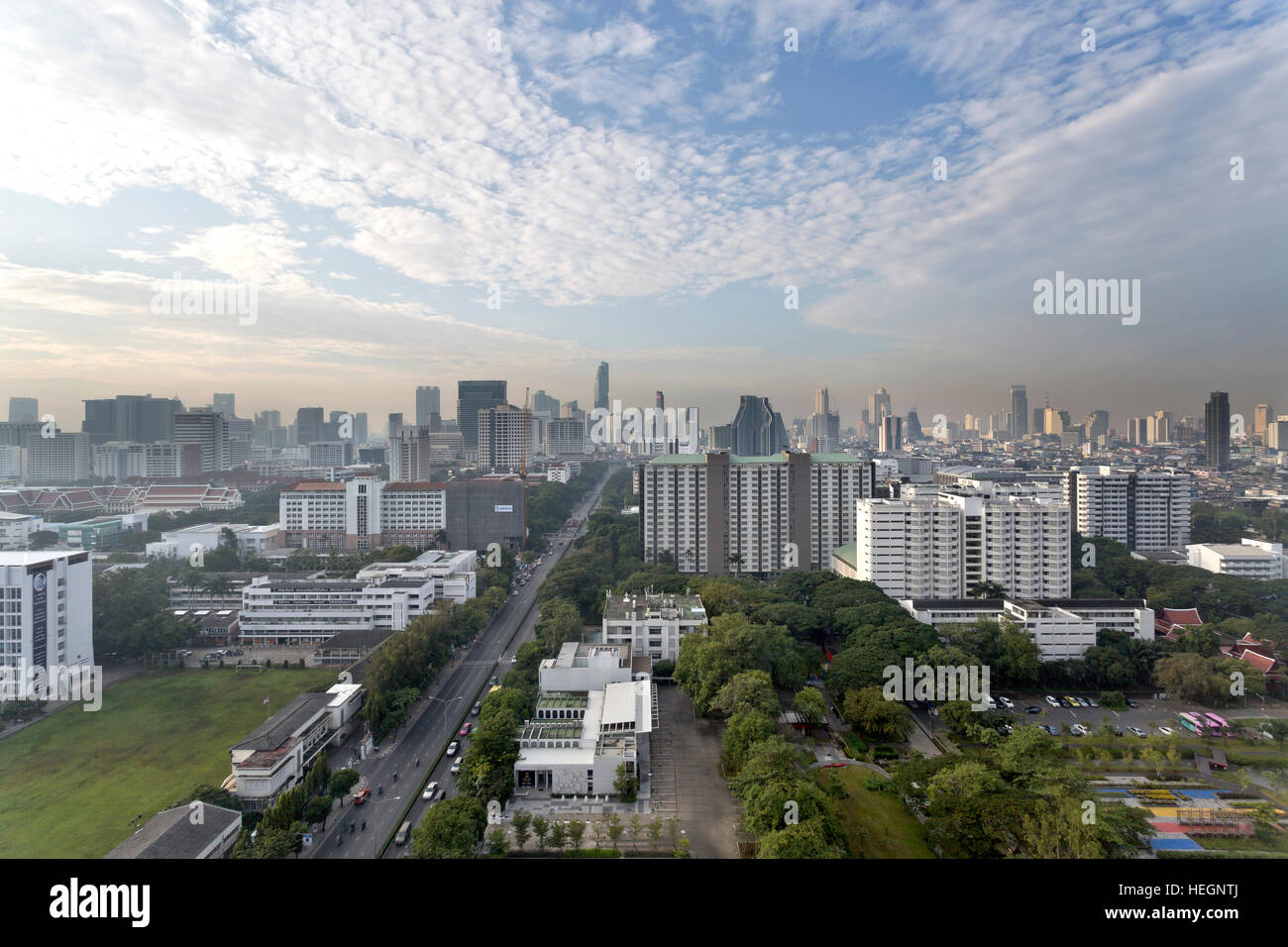 Panoramic view of downtown Bangkok, Thailand, from a hotel window Stock ...