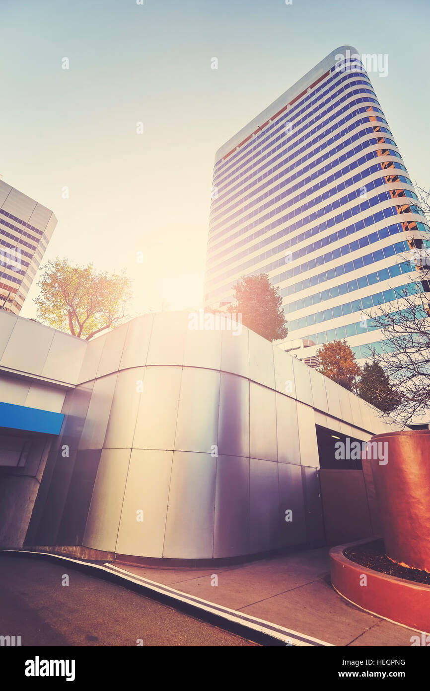 Color toned modern buildings in Denver at sunrise, USA Stock Photo - Alamy