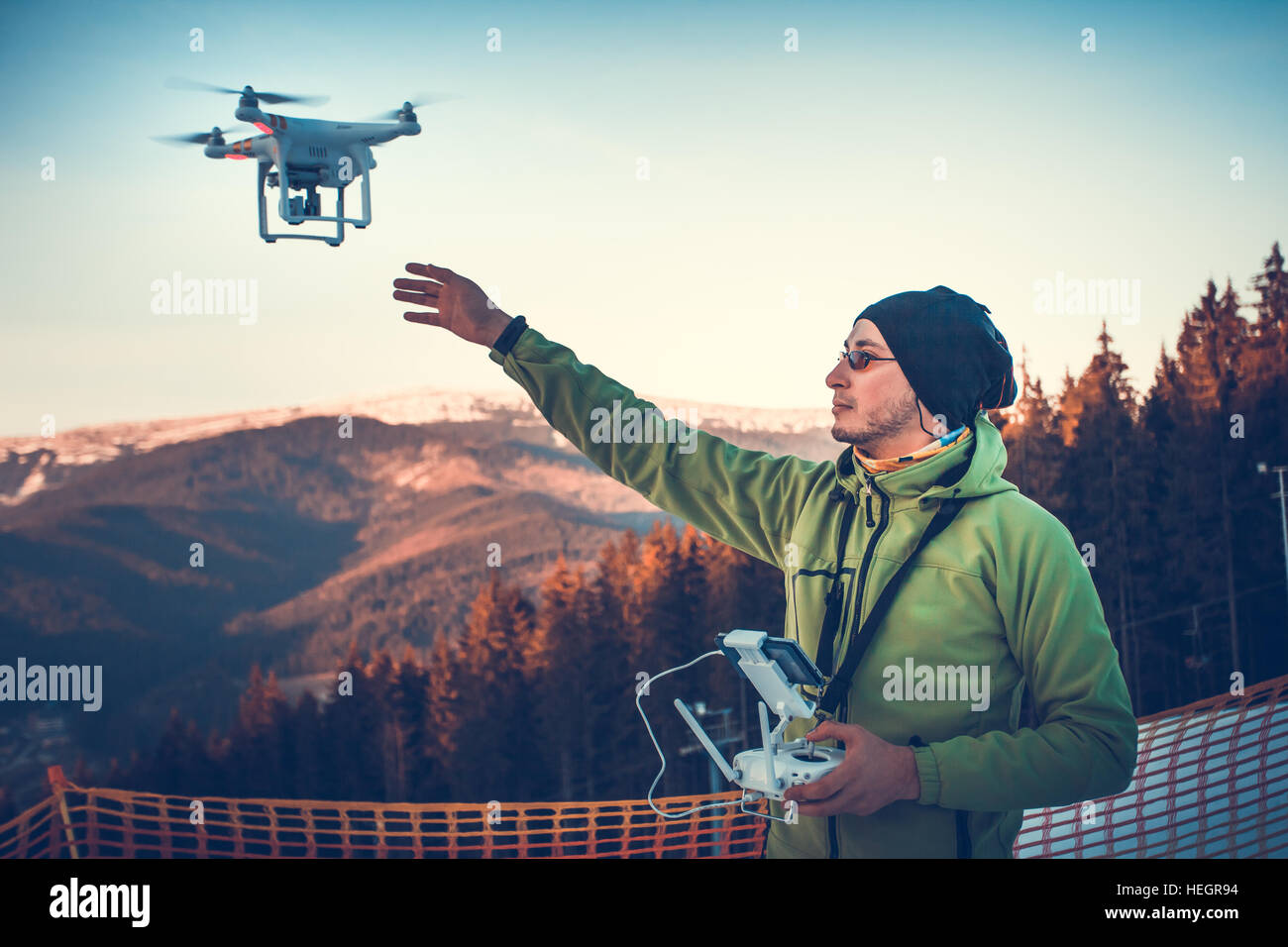 Man operating a drone Stock Photo - Alamy
