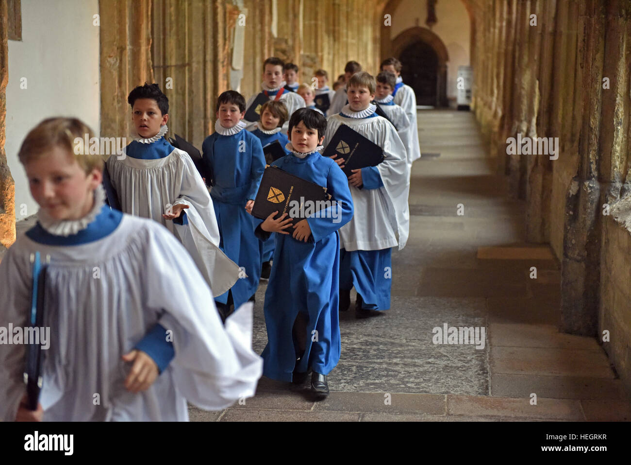 Boy choristers from Wells Cathedral Choir rehearse for evensong ...
