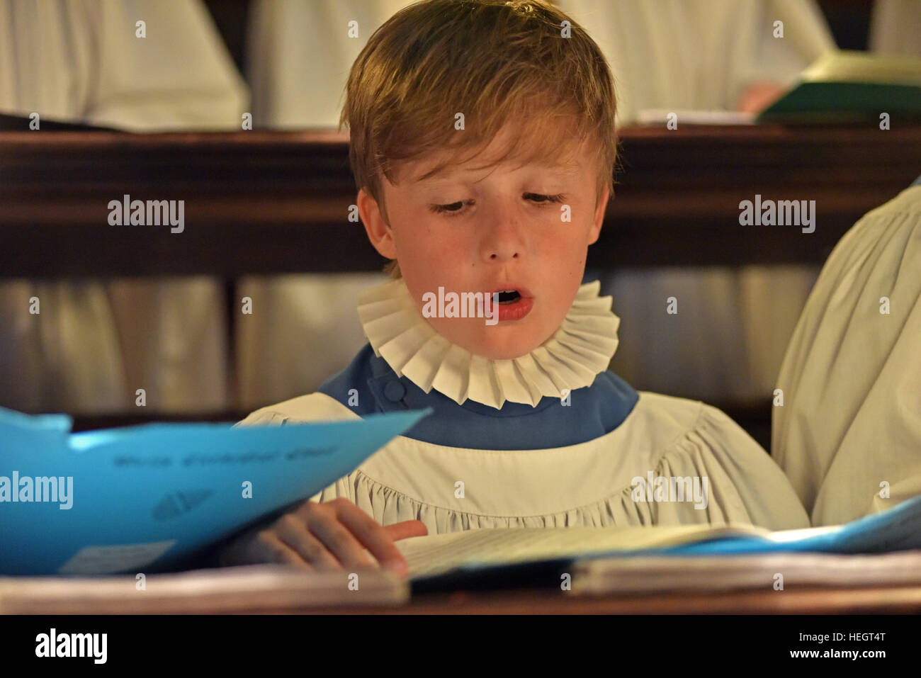 Boy choristers from Wells Cathedral Choir rehearse for evensong ...