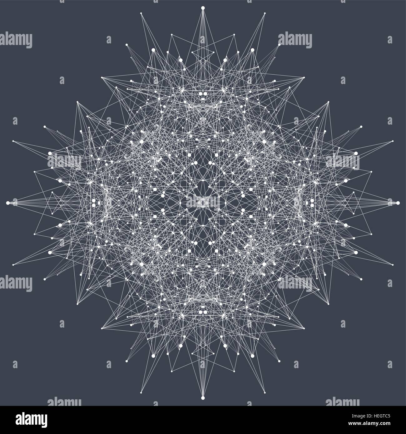 Fractal element with compounds lines and dots. Big data complex ...