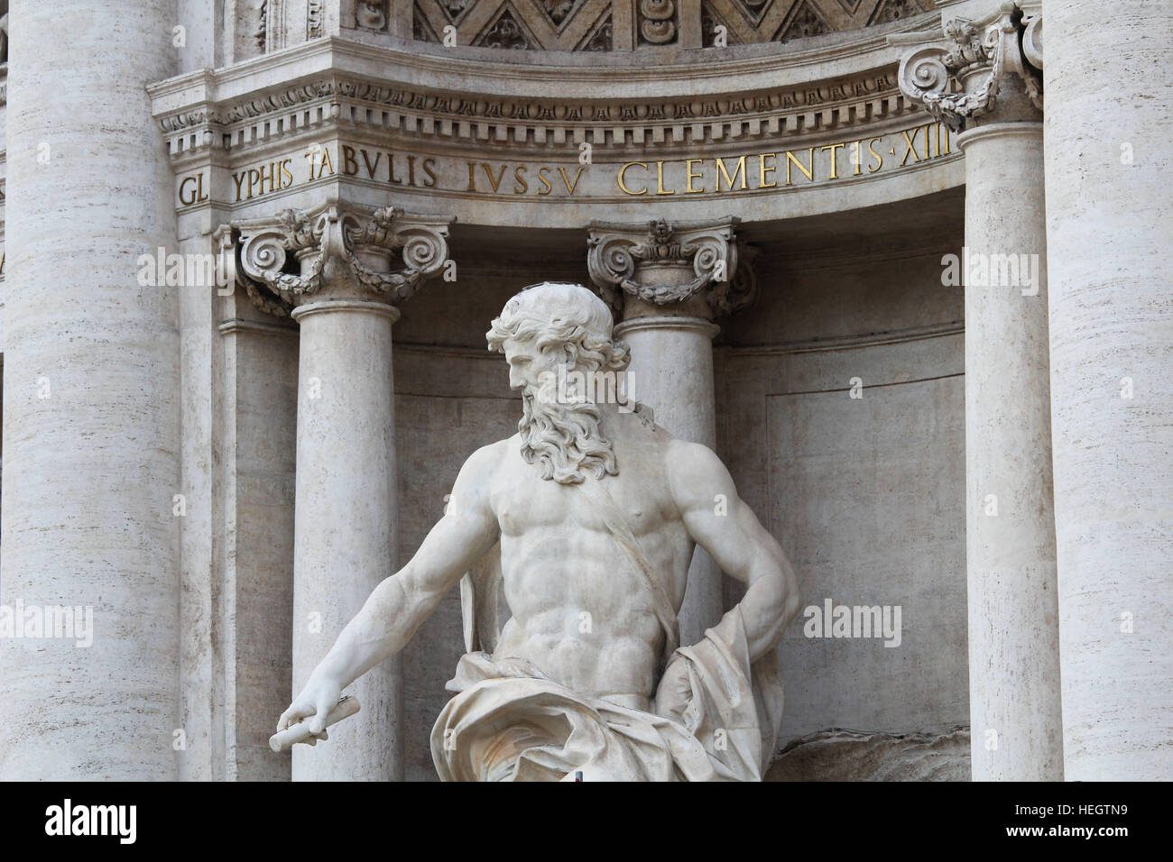 Statue of Oceanus (also known as Ogenus or Ogen) in the Trevi Fountain ...