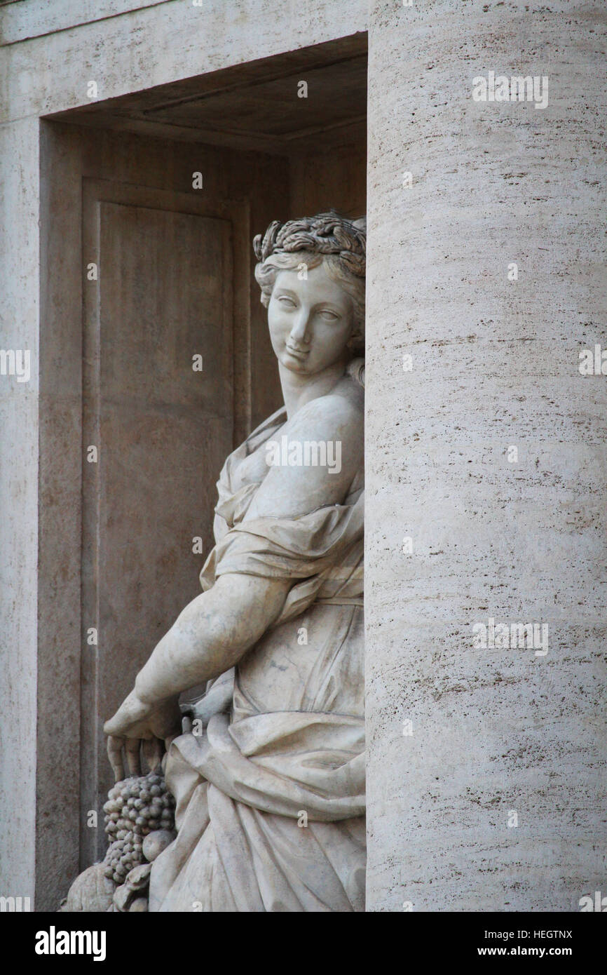Personification of Abundance in the Trevi Fountain, Rome Stock Photo ...
