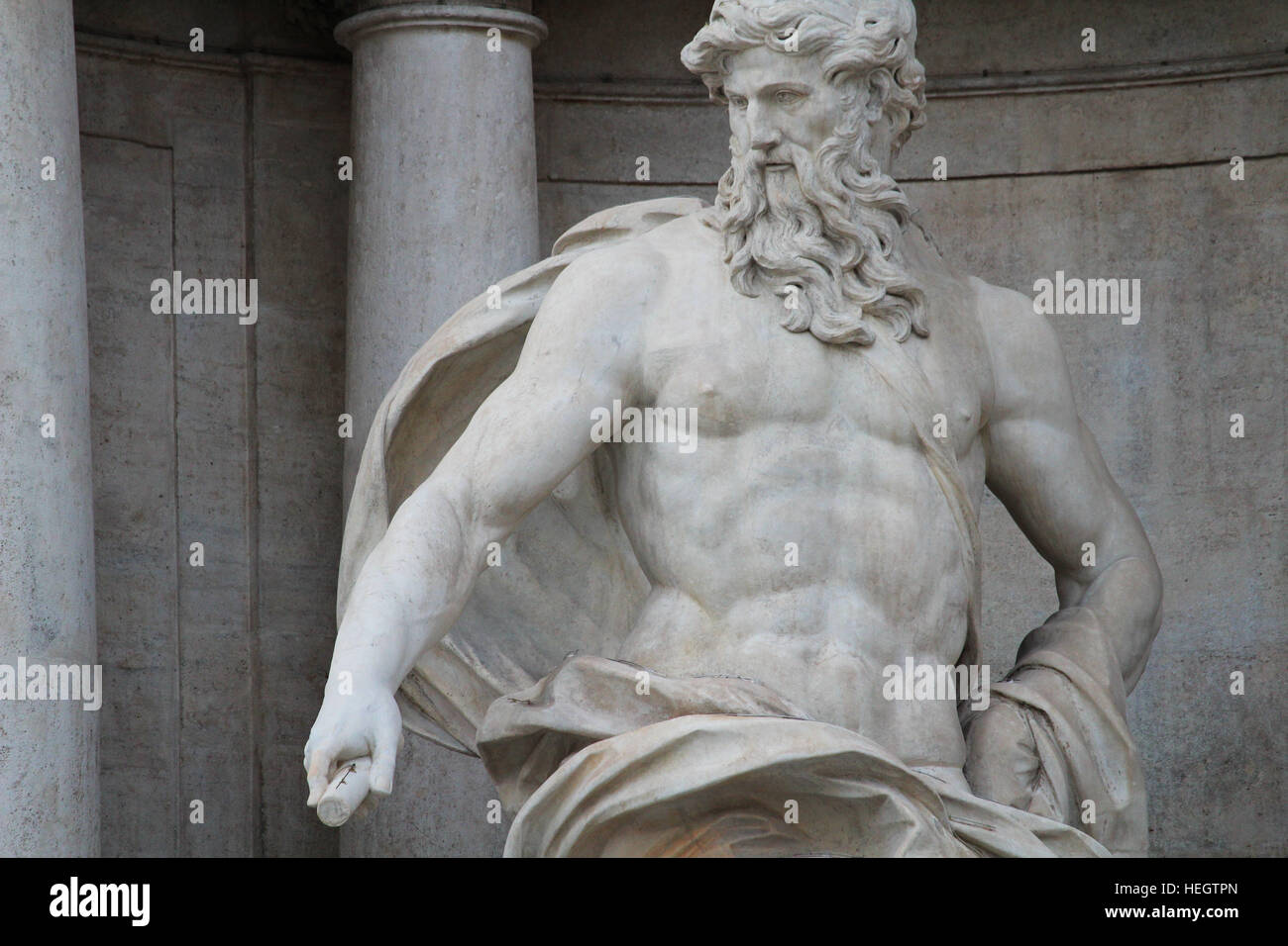Statue of Oceanus (also known as Ogenus or Ogen) in the Trevi Fountain ...