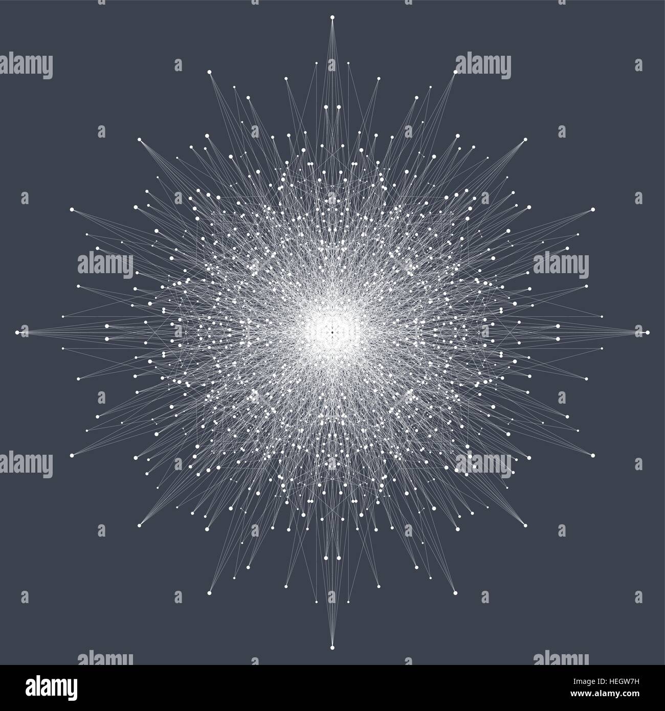 Fractal element with compounds lines and dots. Big data complex ...