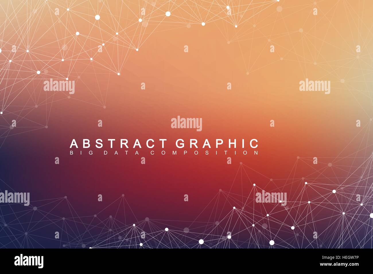 Geometric graphic background molecule and communication. Big data ...
