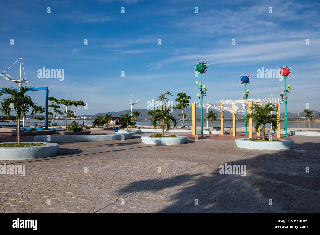 The Parque Alameda on the waterfront at Santiago de Cuba, Cuba Stock ...