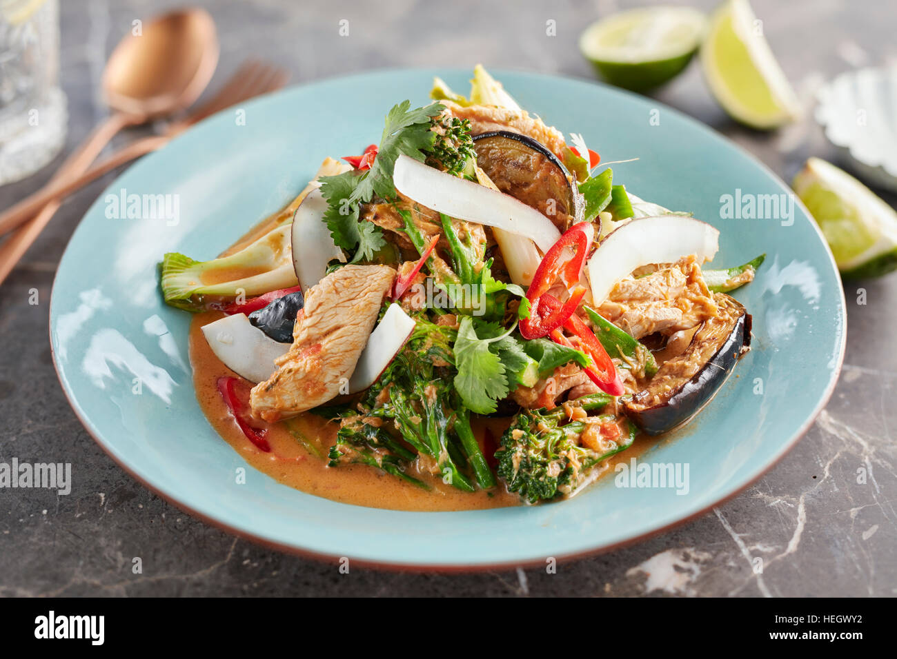 red Malaysian curry chicken Stock Photo - Alamy