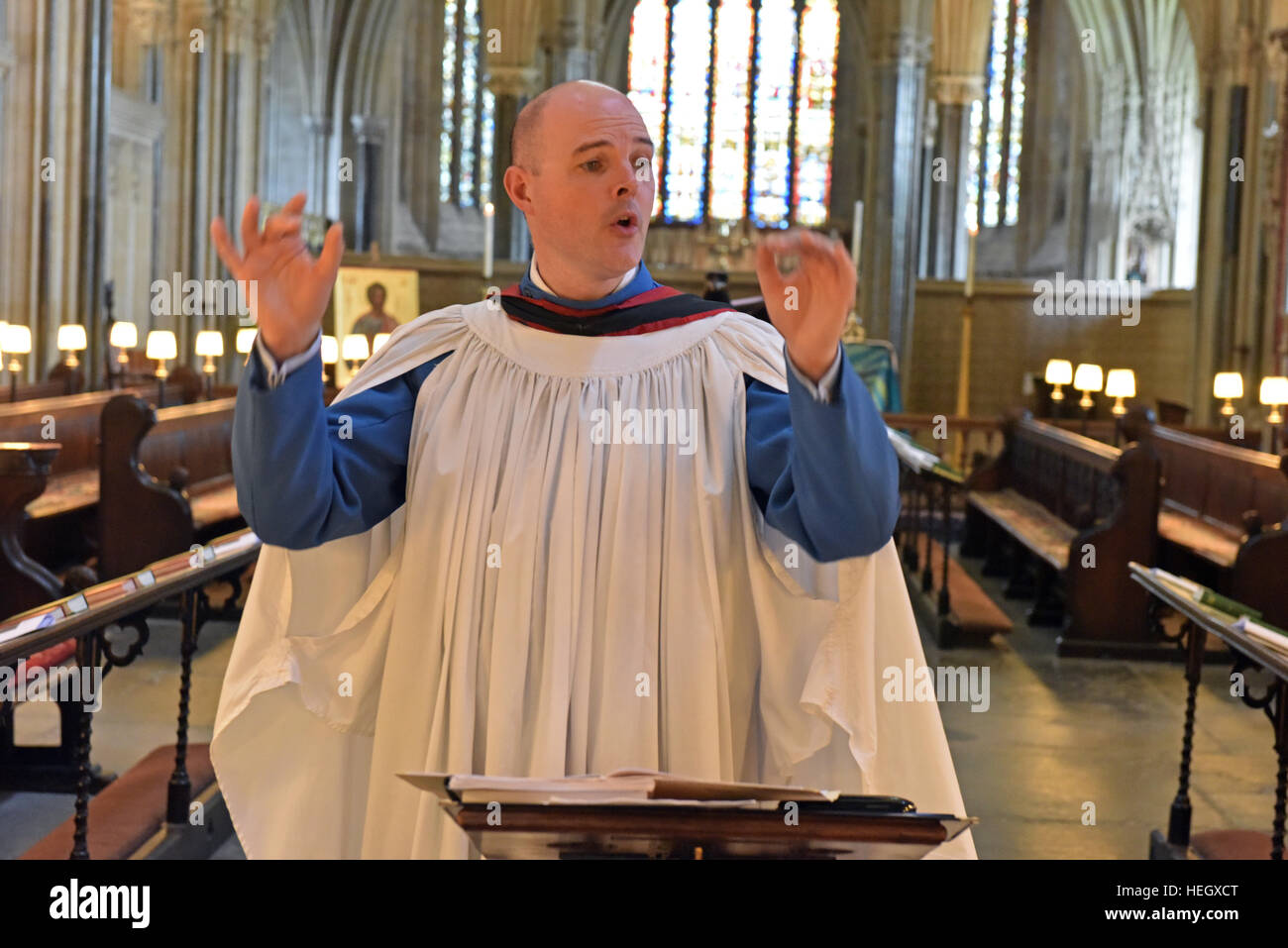 Girl choristers from Wells Cathedral Choir rehearse for evensong ...