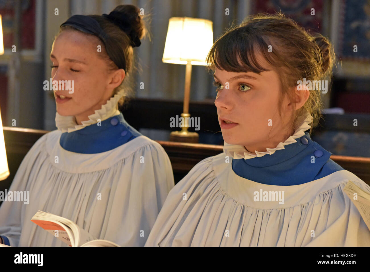 Girl choristers from Wells Cathedral Choir rehearse for evensong ...