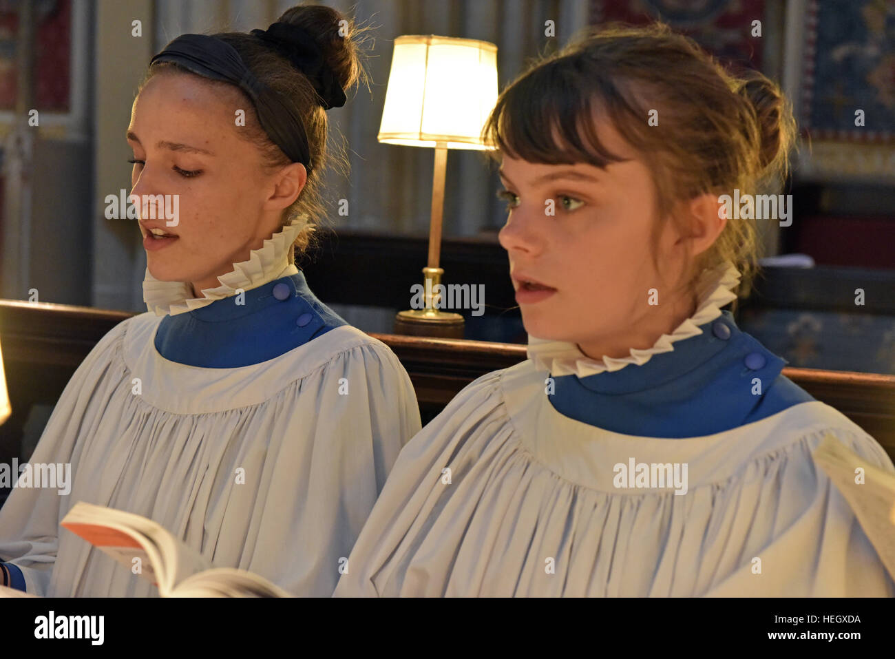 Girl choristers from Wells Cathedral Choir rehearse for evensong ...