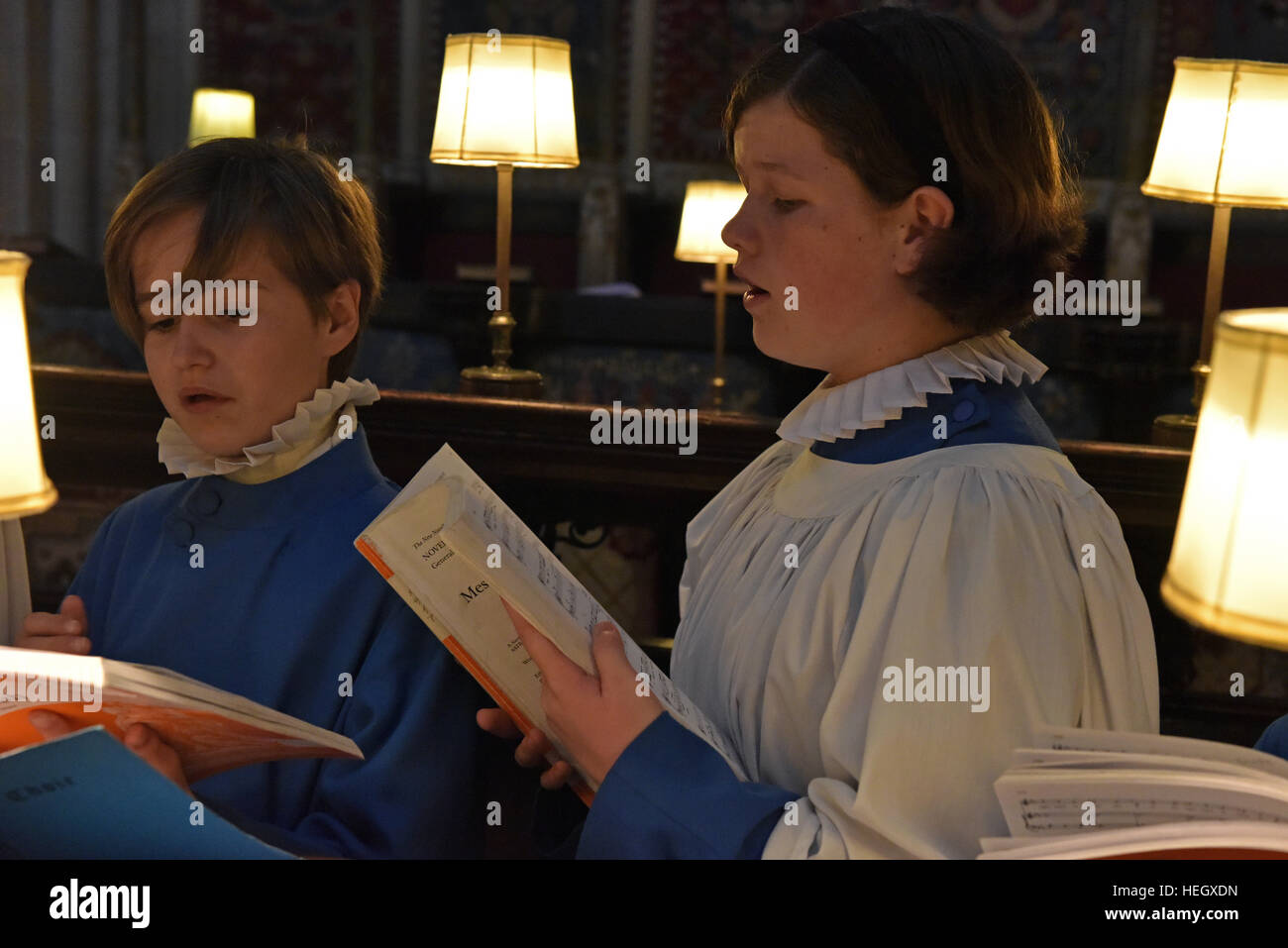 Girl choristers from Wells Cathedral Choir rehearse for evensong ...