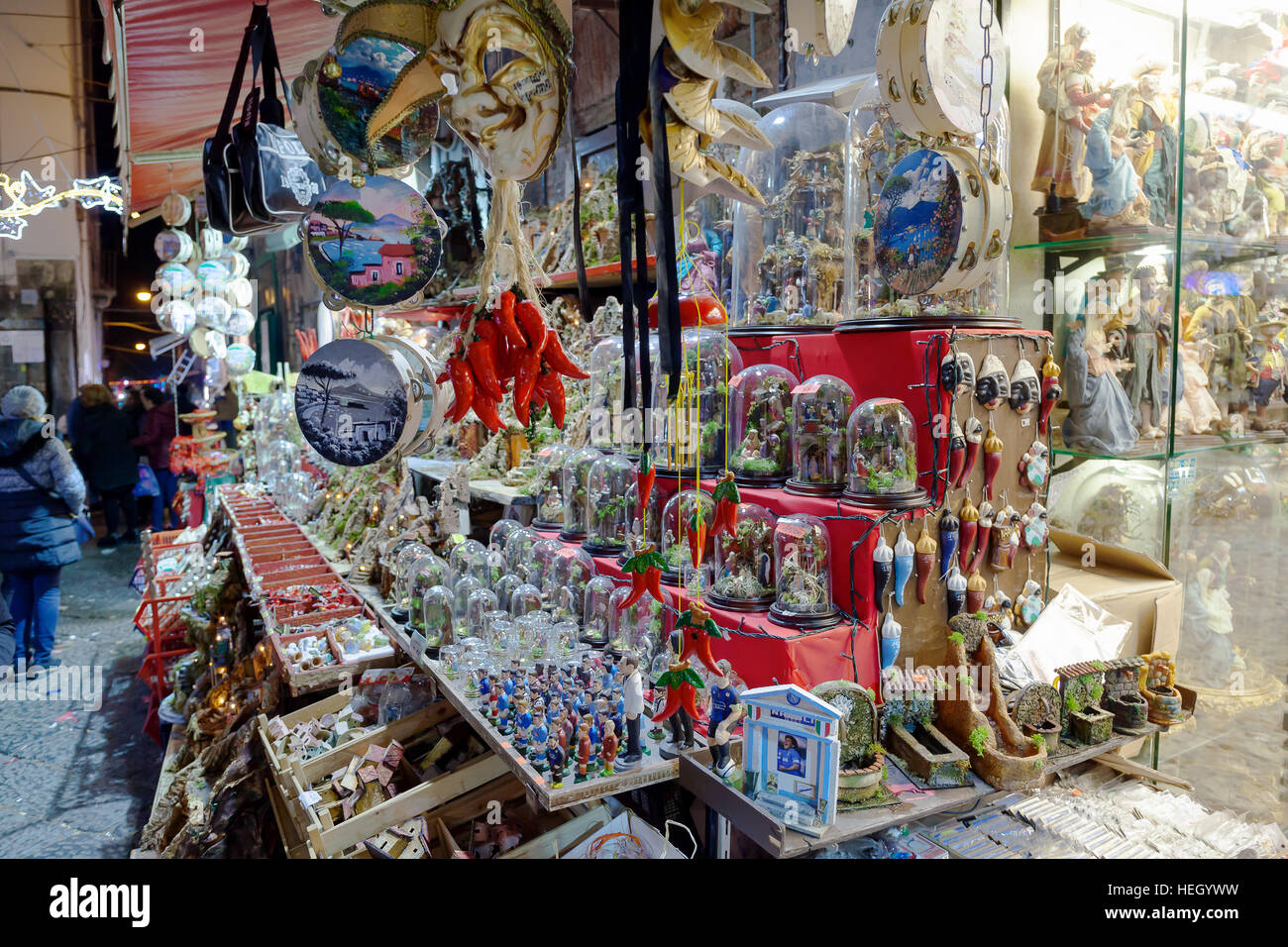Naples, Italy - December 9, 2016: The Christmas holiday atmosphere in ...
