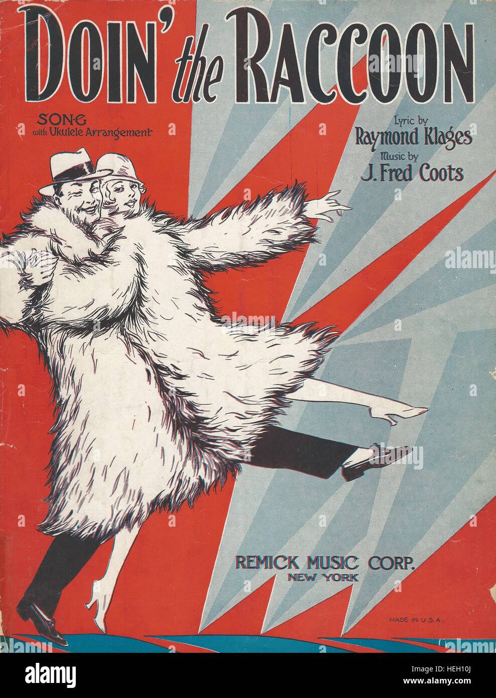 "Doin' the Raccoon" 1928 Sheet Music Cover Stock Photo - Alamy