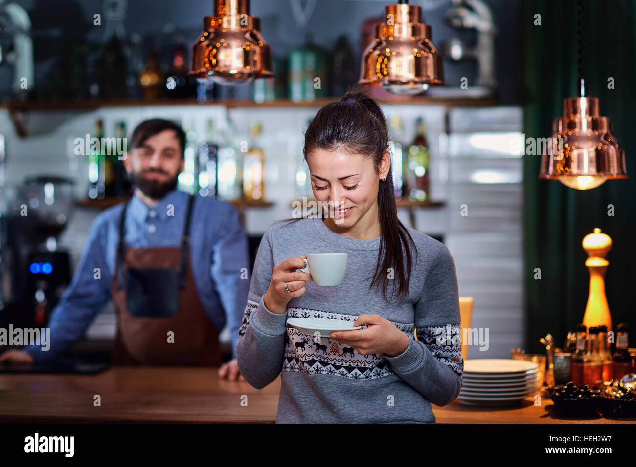 Cafe girl hi-res stock photography and images - Alamy