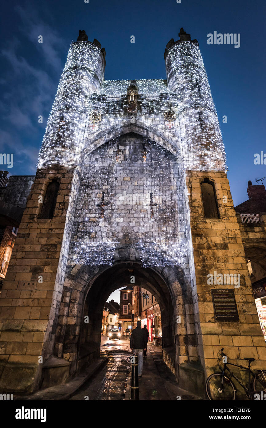 The stunning Monk Bar in York, a magnificent medieval tower which is ...
