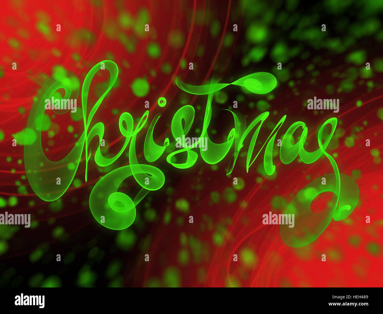 Christmas word lettering written with green fire flame or smoke on ...