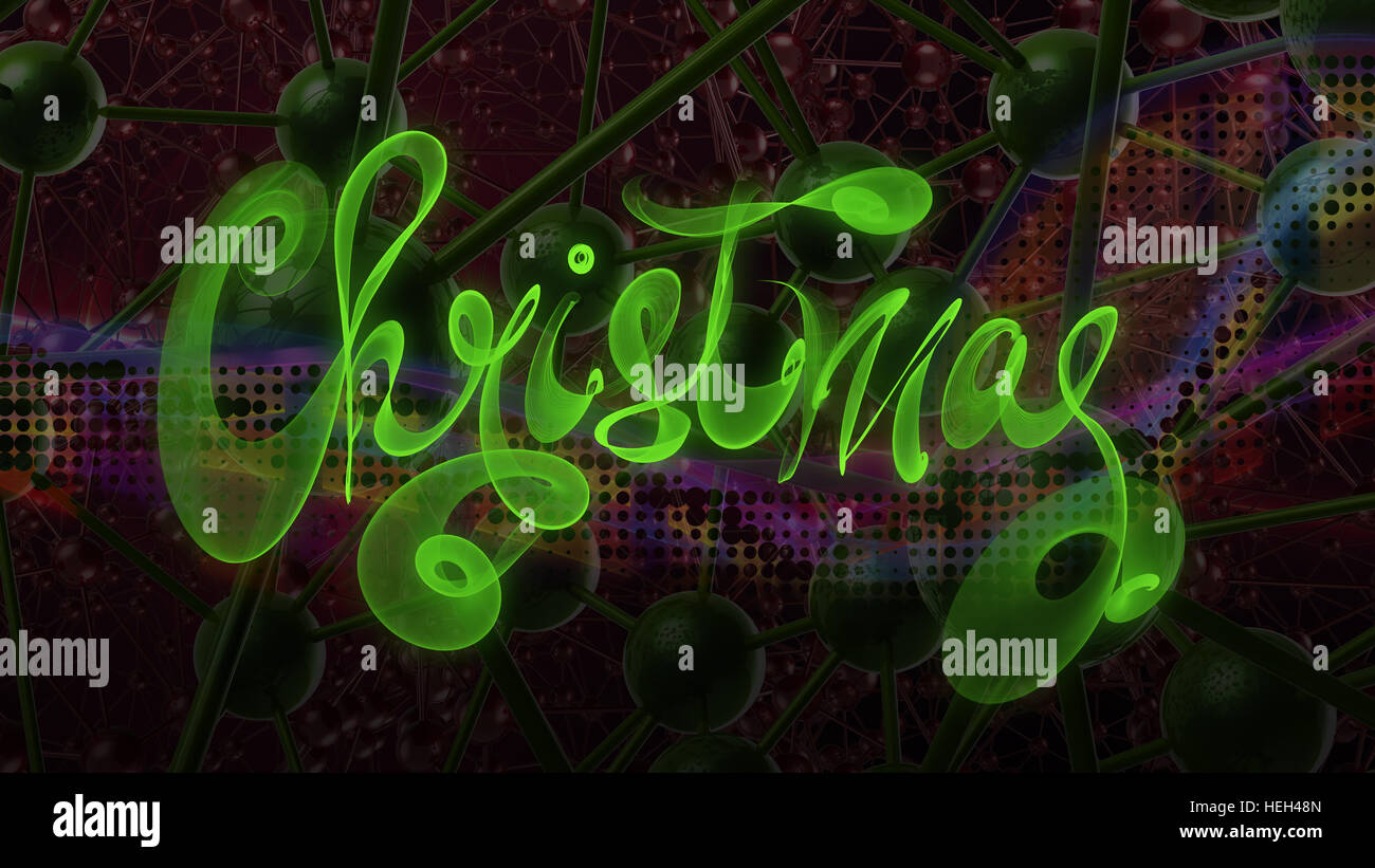 Christmas word lettering written with green fire flame or smoke on ...