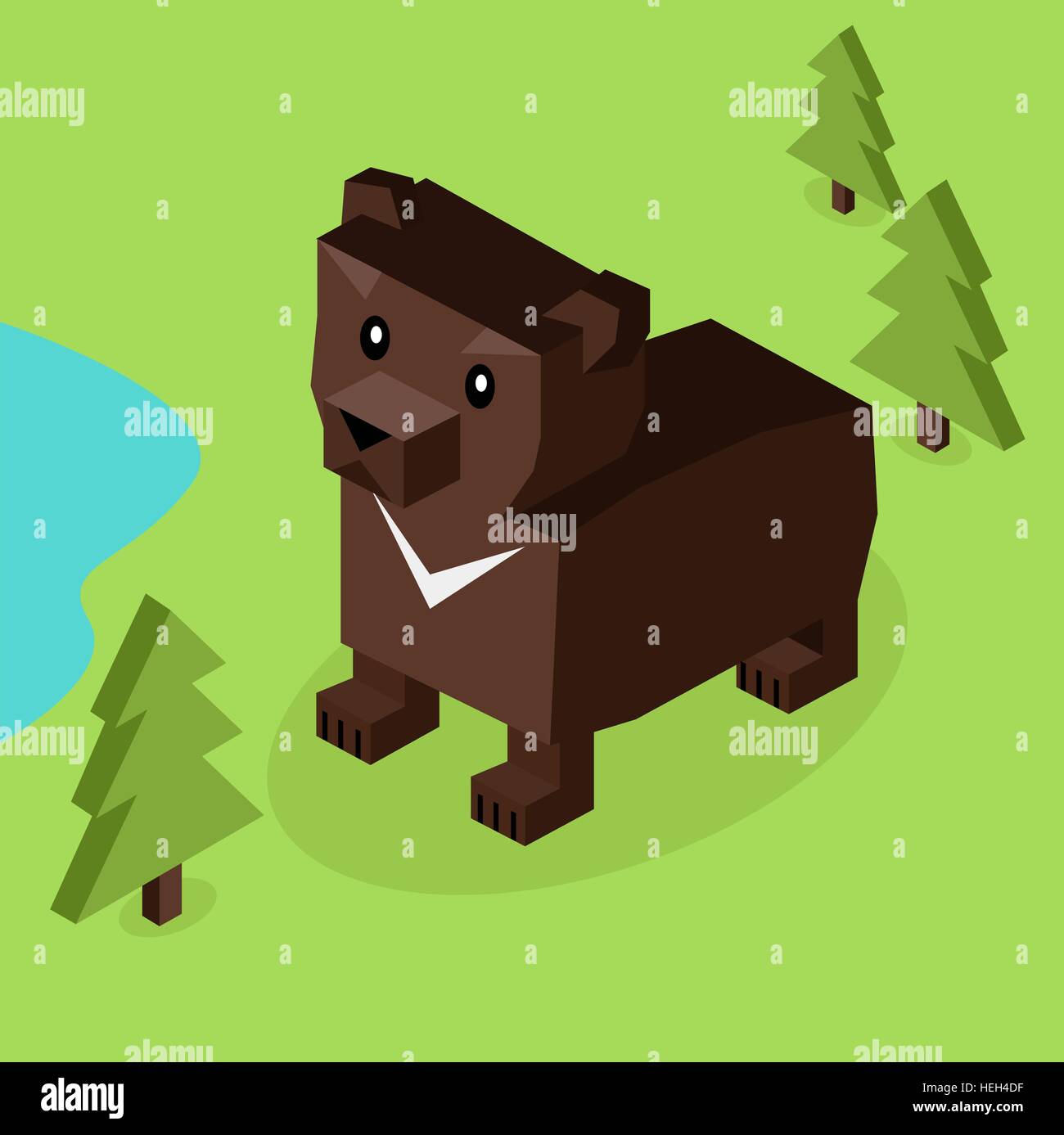 Wild animal bear isometric 3d design. Wild and animal, wild animals ...
