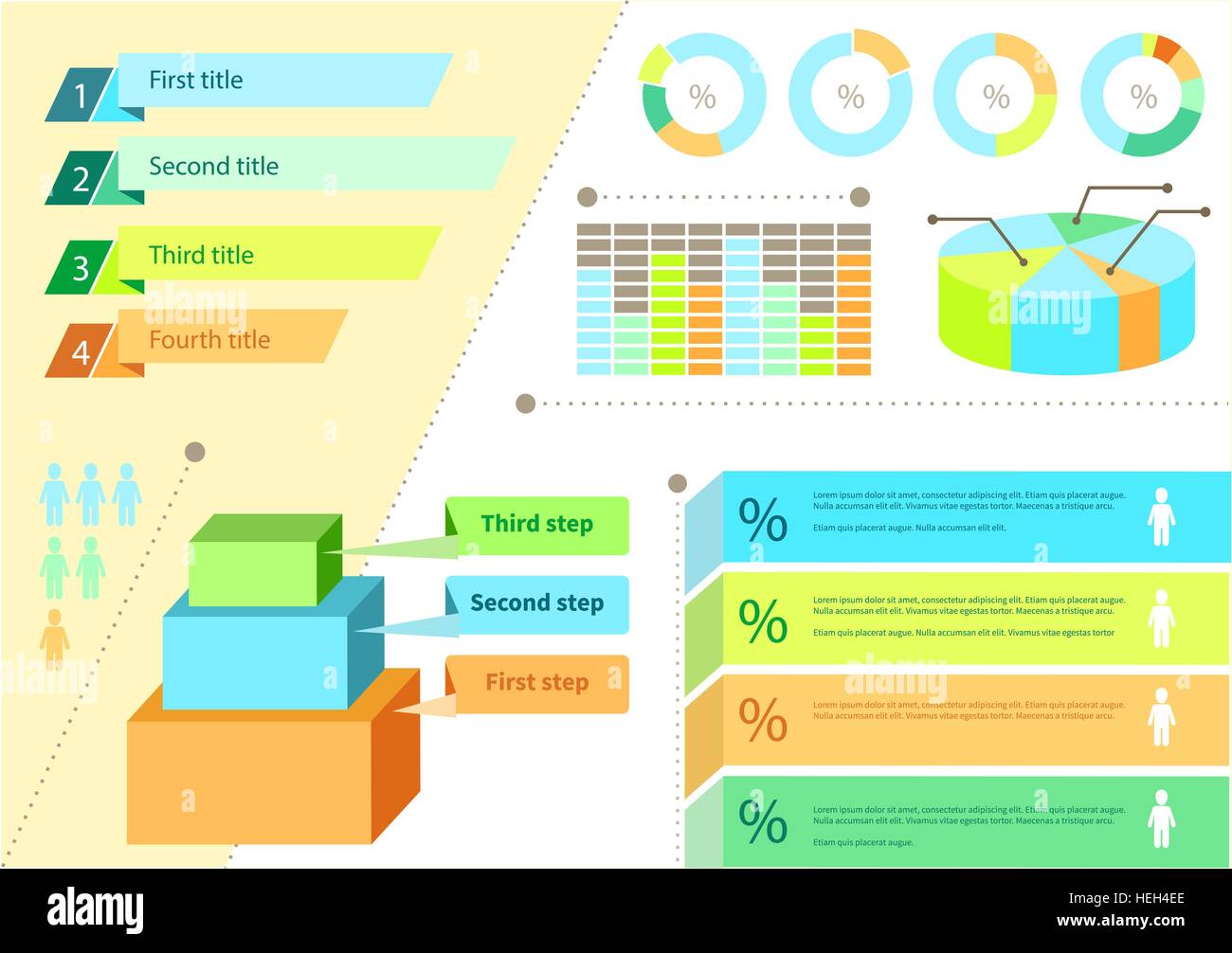 Infographic set flat design business. Infographic and graph ...