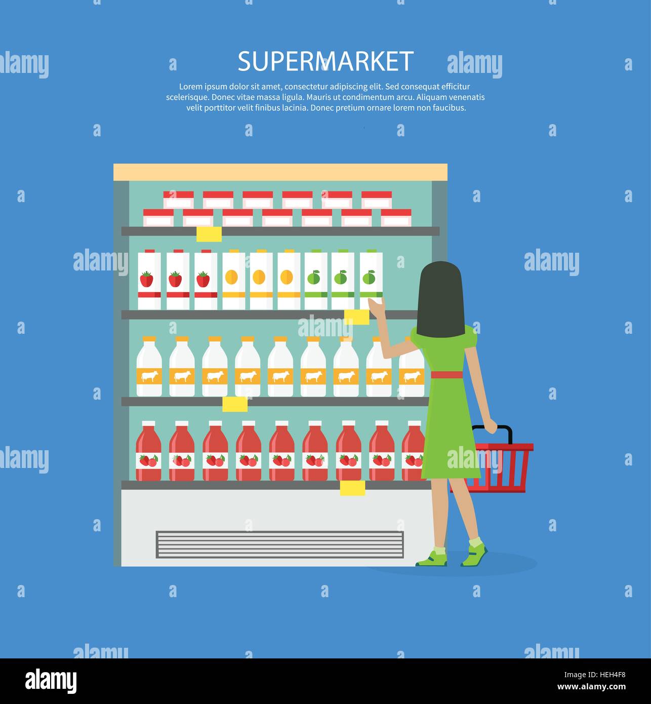 People in supermarket interior design. People shopping, supermarket ...