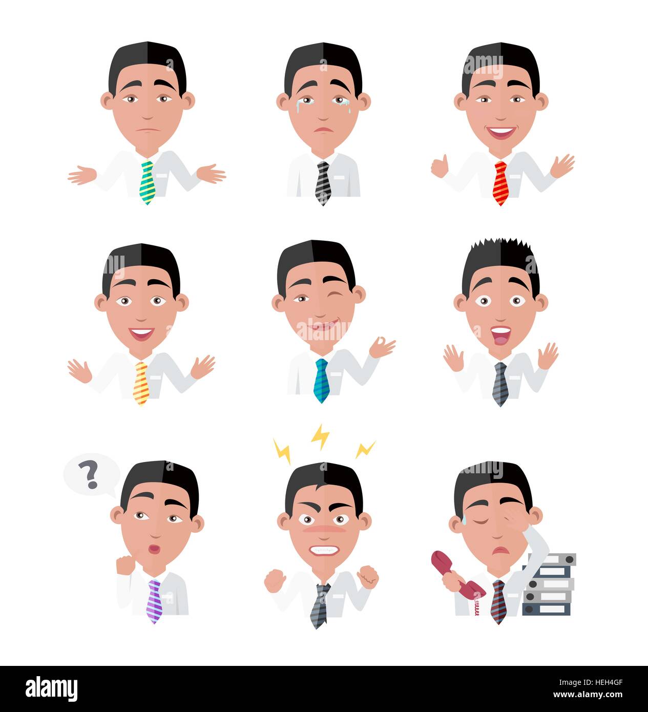 Emotion avatar variety emotions man hi-res stock photography and images ...