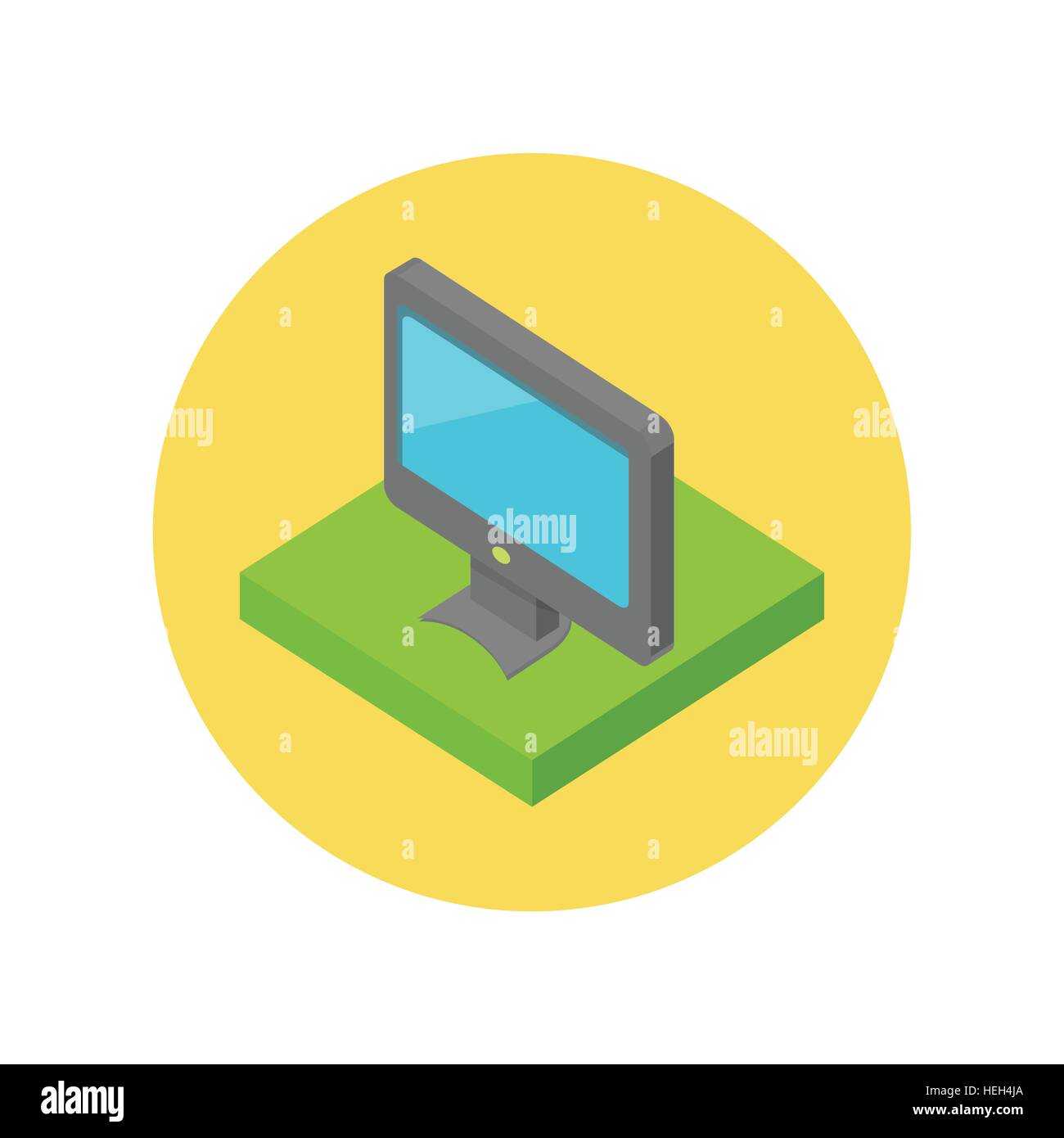Isometric Computer Monitor Isolated. Isometric computer monitor isolated. 3D Computer monitor ...