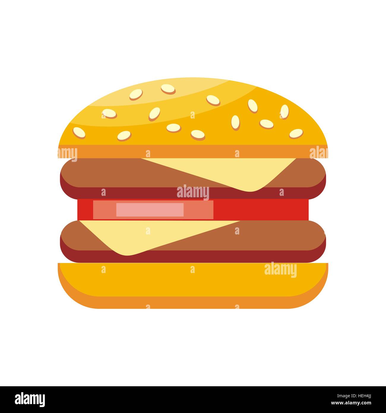 Burger hamburger isolated flat design. Burger or sandwich, fast food ...