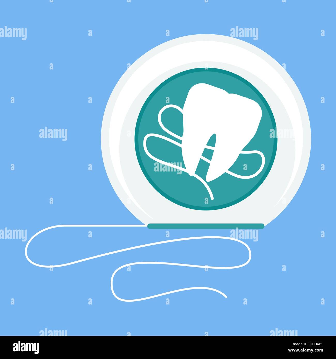 Hank dental flossing design flat concept. Floss dental care, dental ...