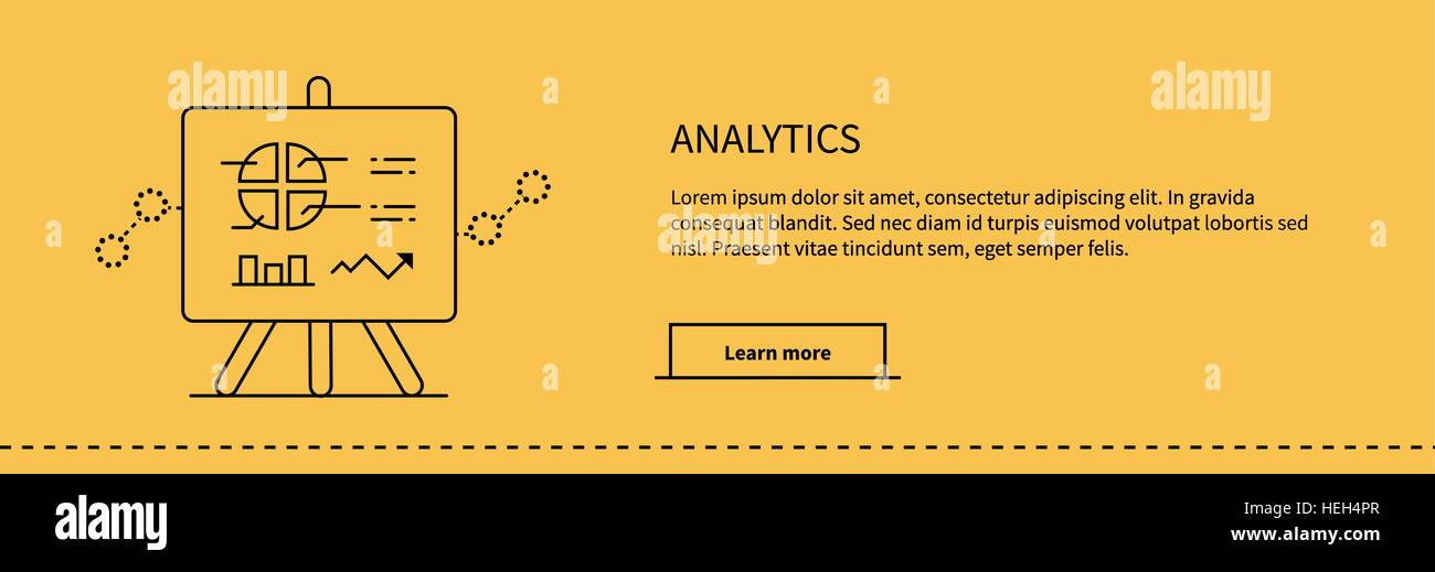 Stand with charts and parameters analytics on yellow. Business concept ...