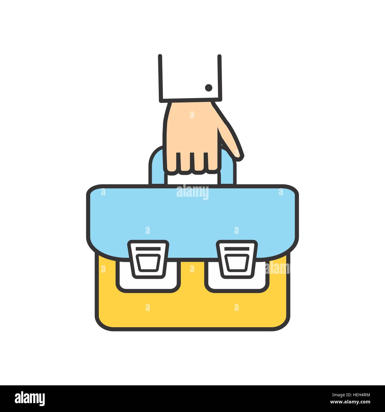 Icon Success Man with a Briefcase in His Hand. Hand briefcase logo icon ...