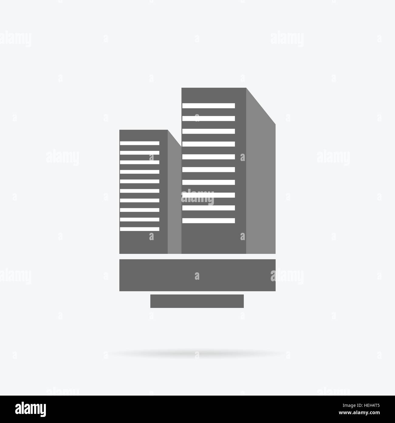 Skyscraper logo building icon. Black building and isolated skyscraper ...