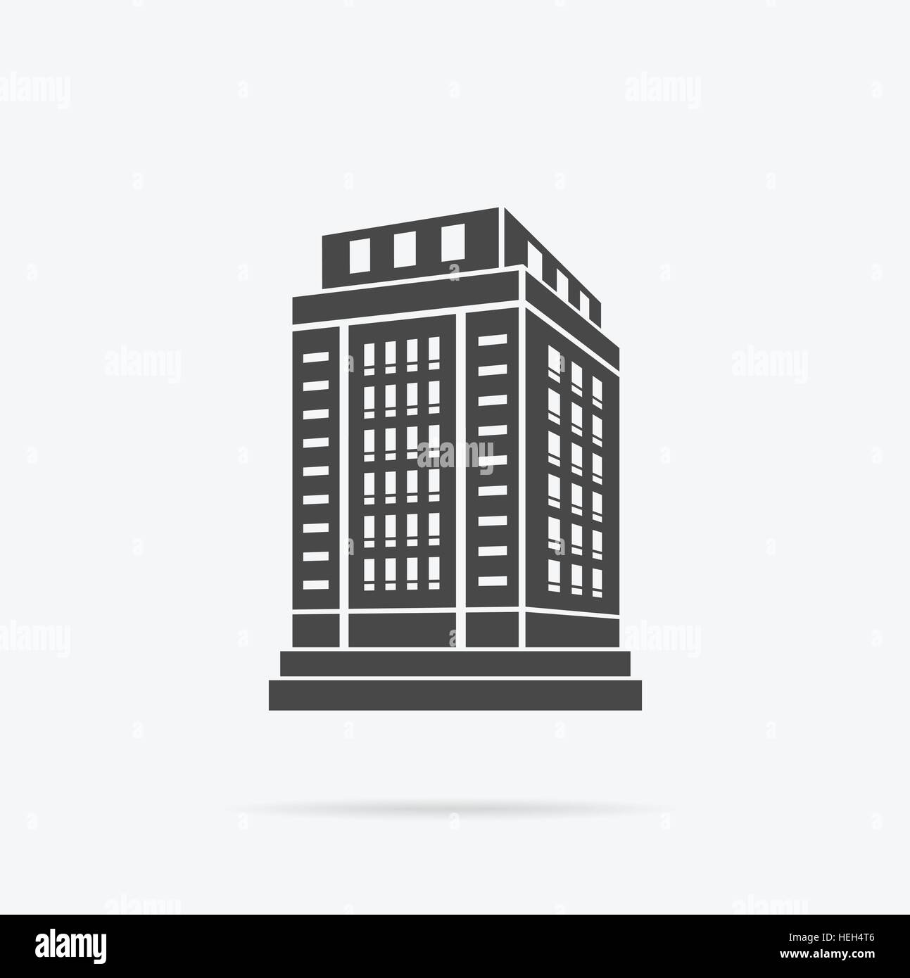 Skyscraper logo building icon. Black building and isolated skyscraper ...