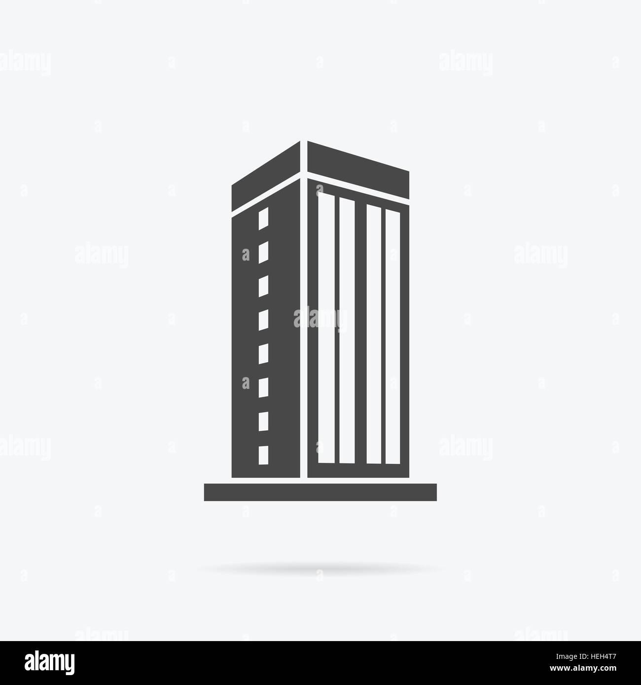 Skyscraper logo building icon. Black building and isolated skyscraper ...