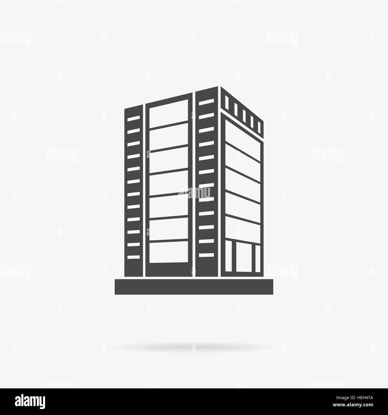 Skyscraper logo building icon. Black building and isolated skyscraper ...