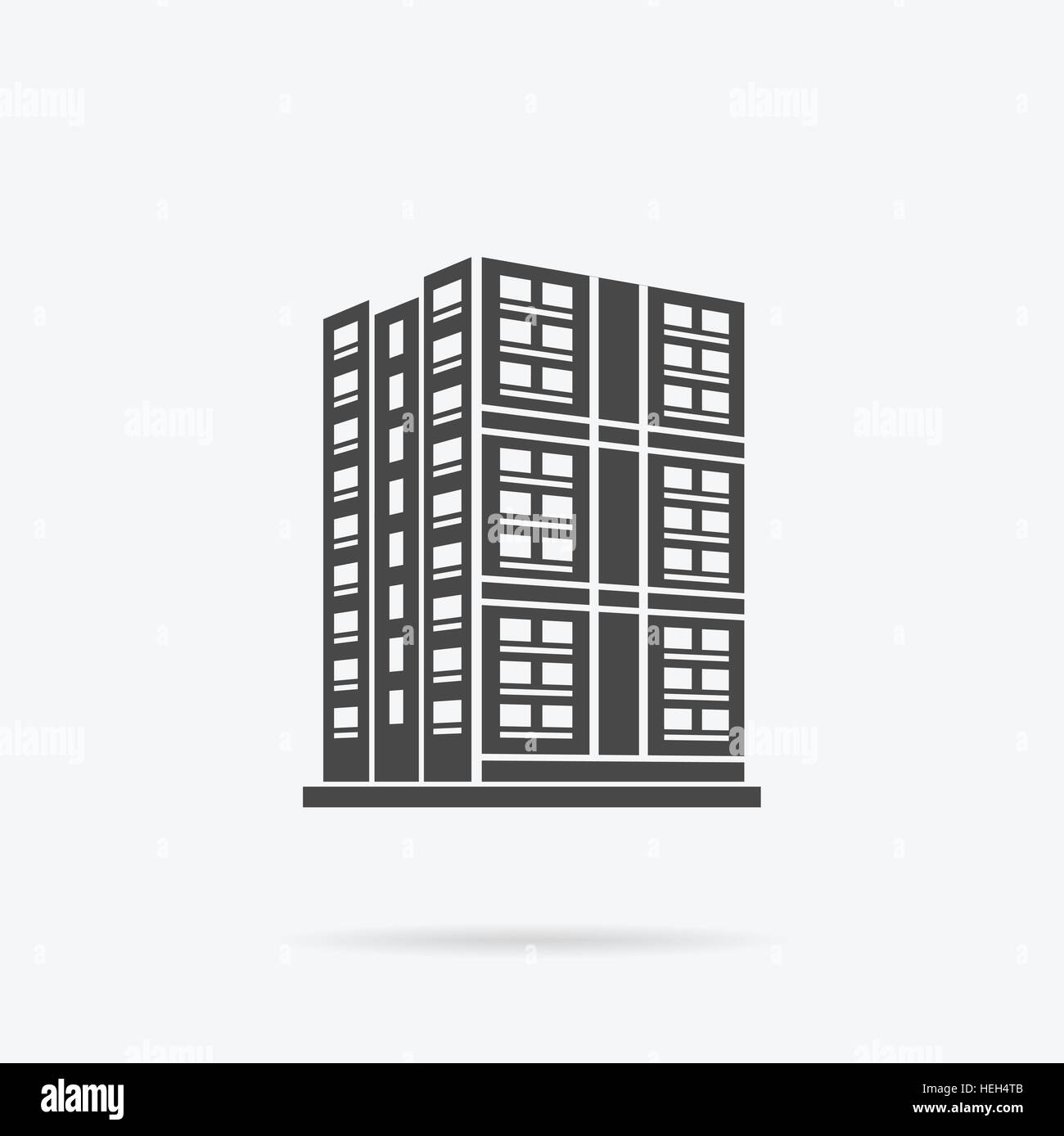Skyscraper logo building icon. Black building and isolated skyscraper ...