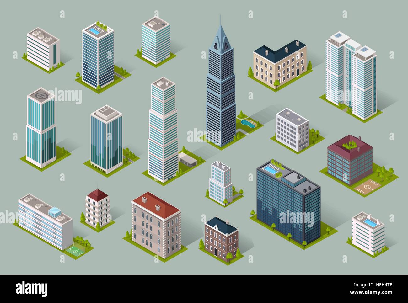 Skyscraper logo building icon. Set of buildings and isolated skyscraper ...