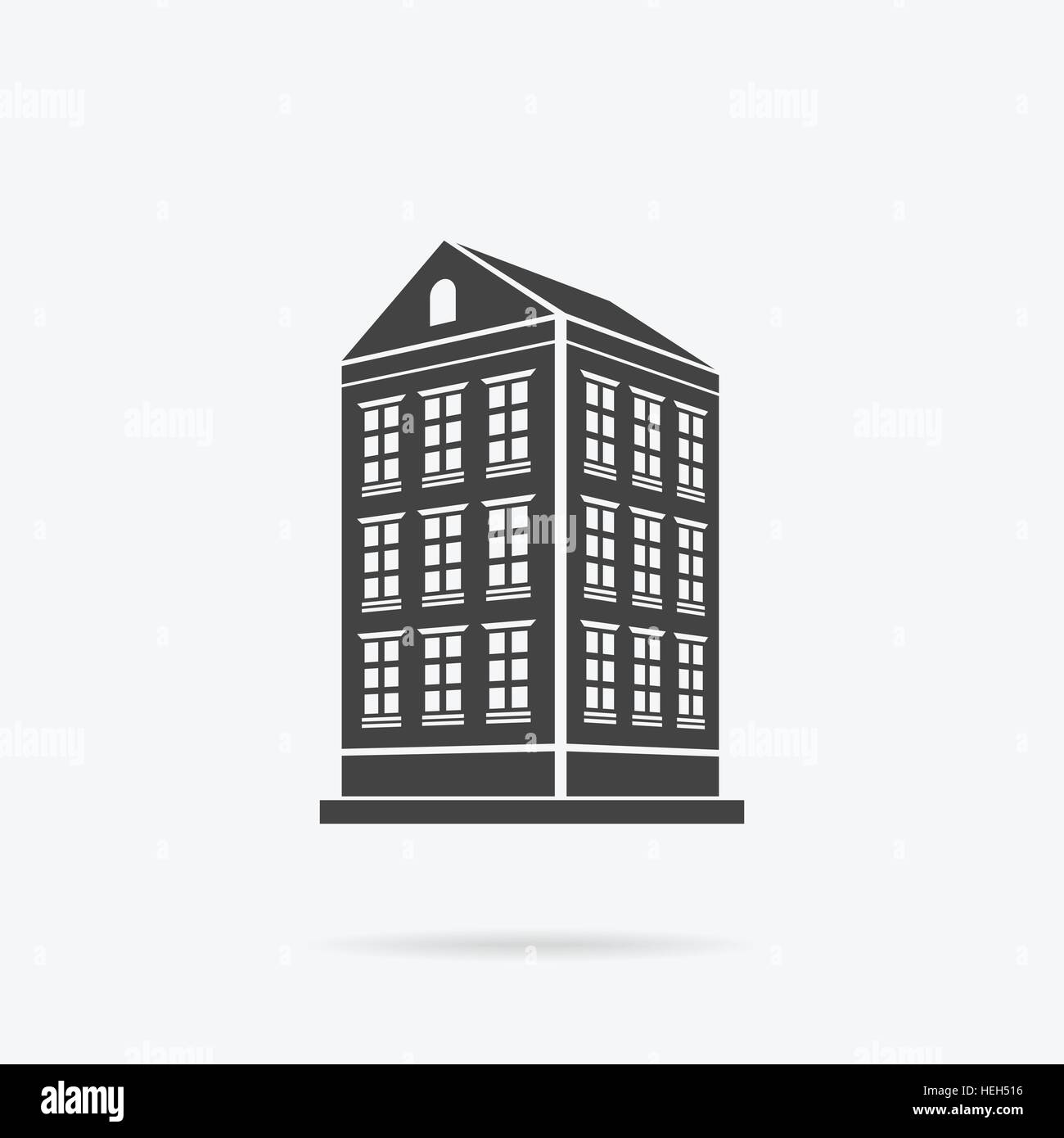Skyscraper logo building icon. Black building and isolated skyscraper ...