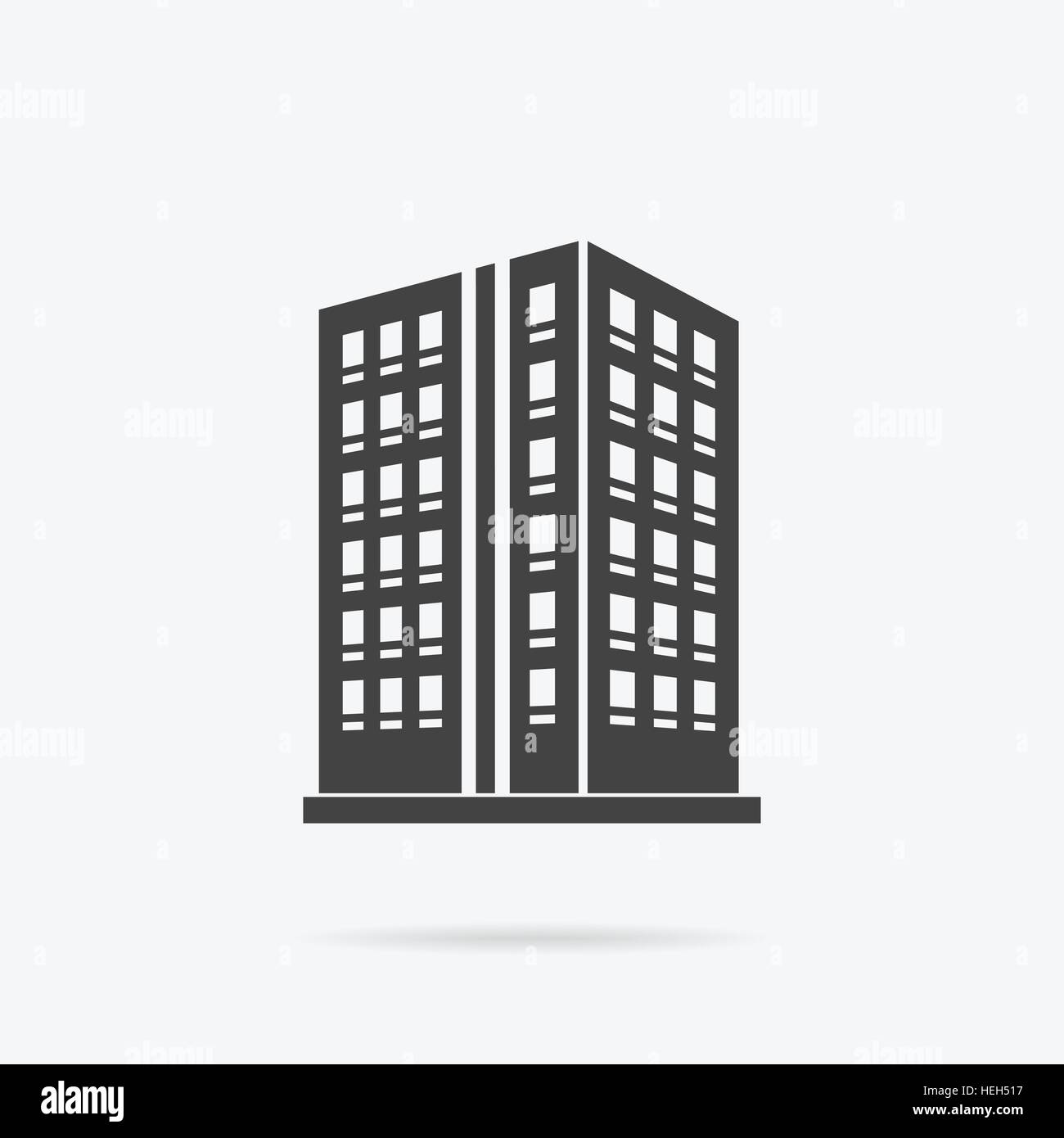 Skyscraper logo building icon. Black building and isolated skyscraper ...