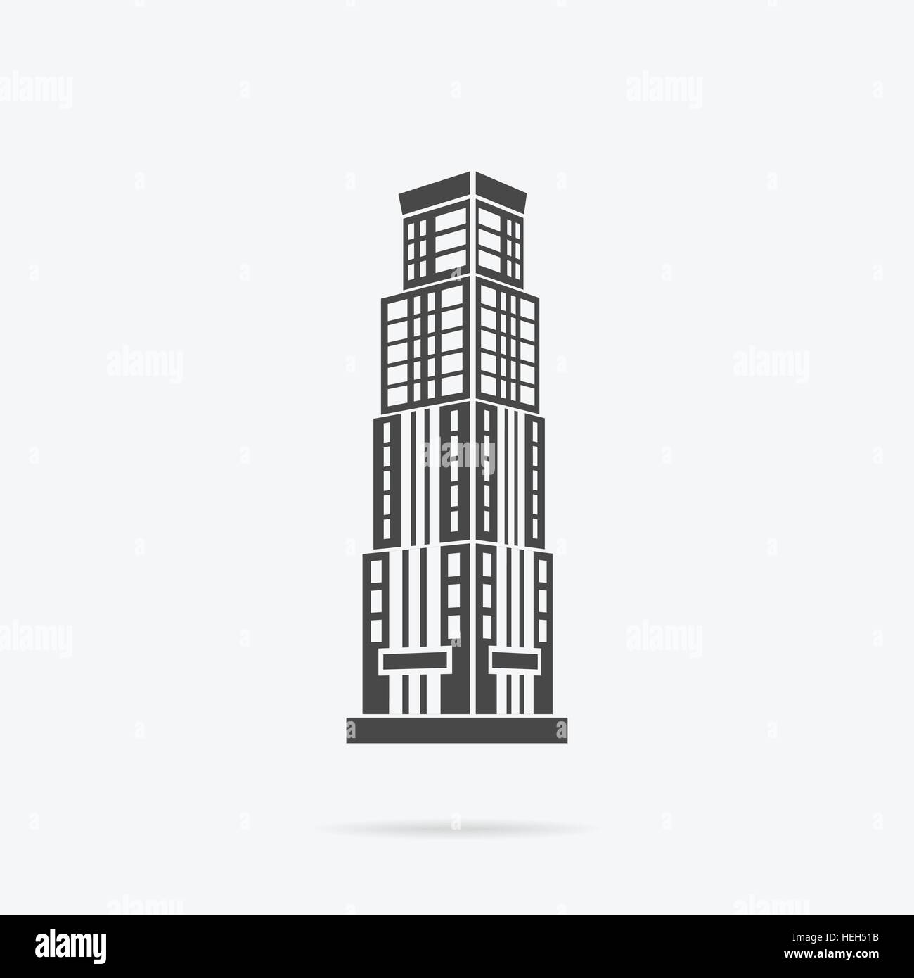 Skyscraper logo building icon. Black building and isolated skyscraper ...
