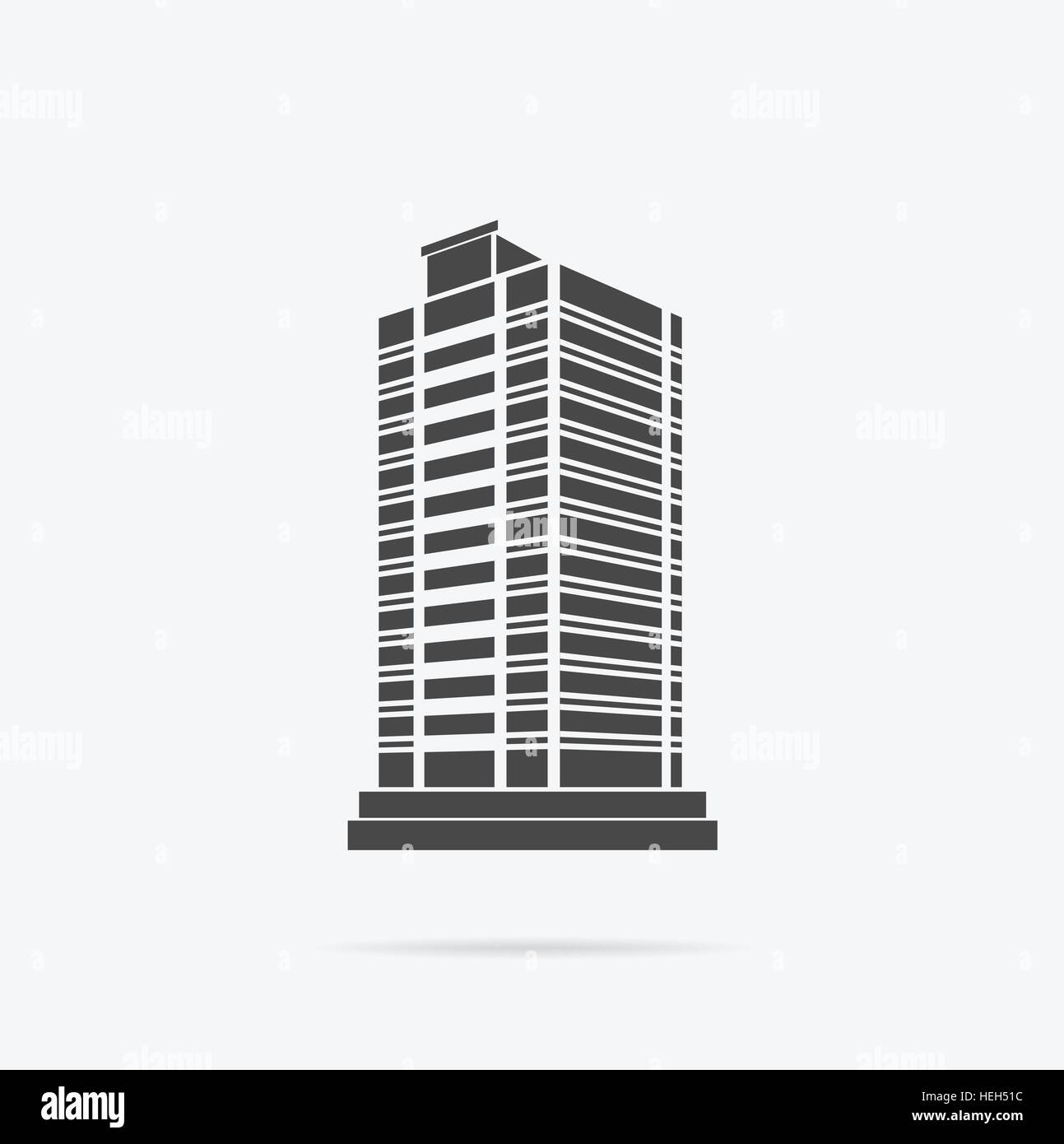 Skyscraper logo building icon. Black building and isolated skyscraper ...