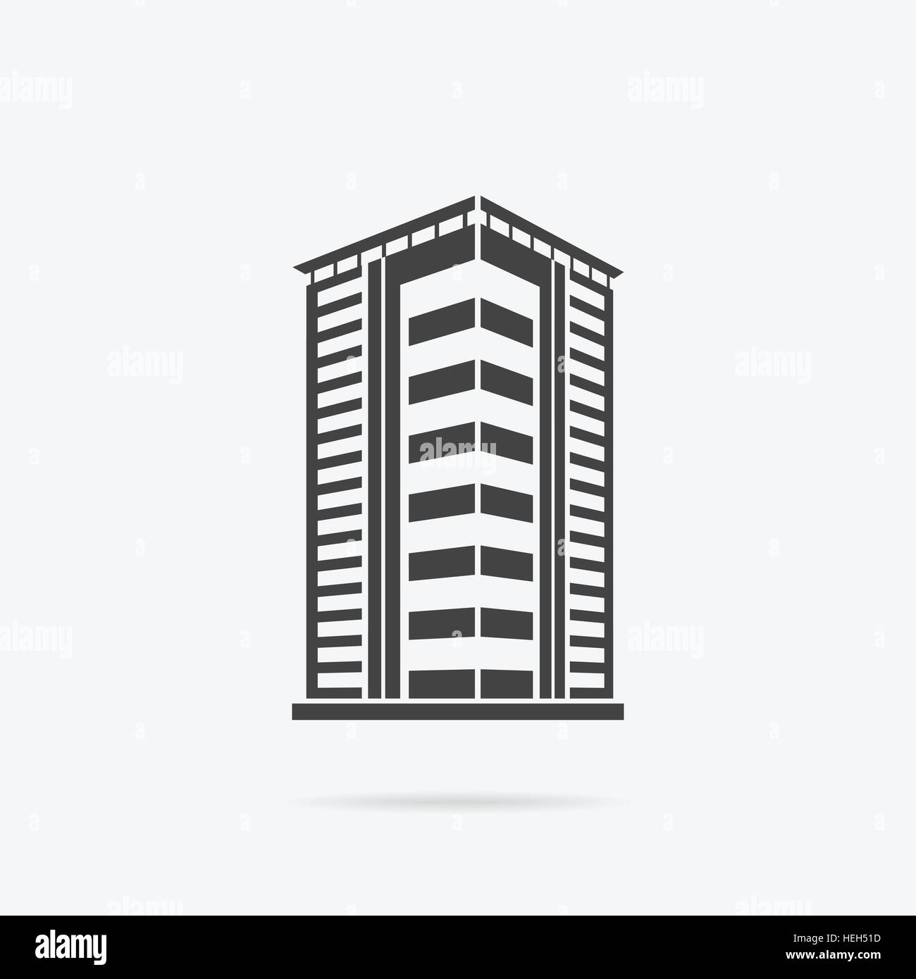 Skyscraper logo building icon. Black building and isolated skyscraper ...