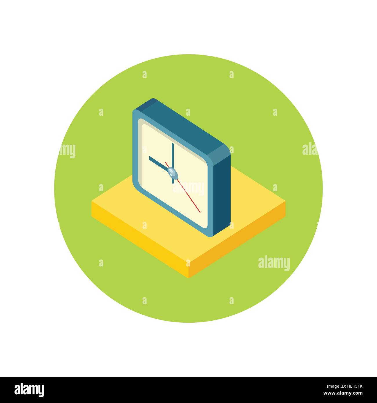 Isometric clock logo icon isolated. Watch object, time office symbol ...