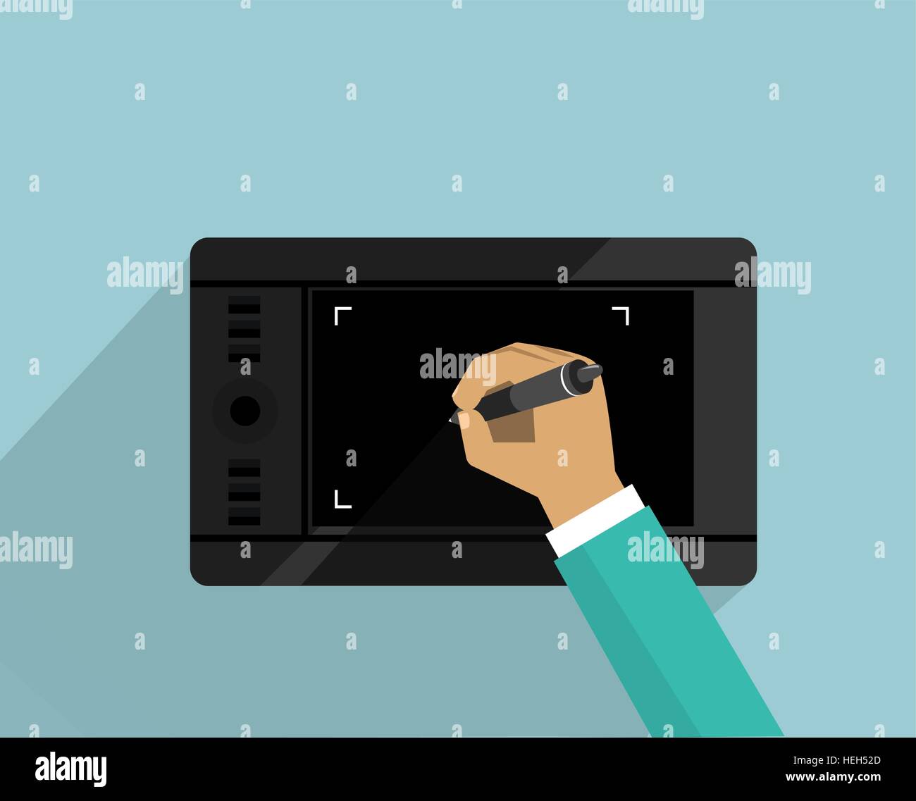 Graphics tablet device design flat. Graphic designer, graphic design ...