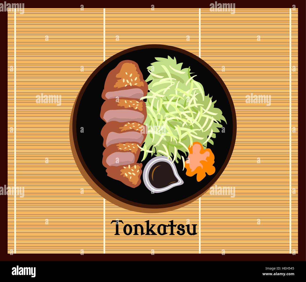 Tonkatsu japan Stock Vector Images - Alamy