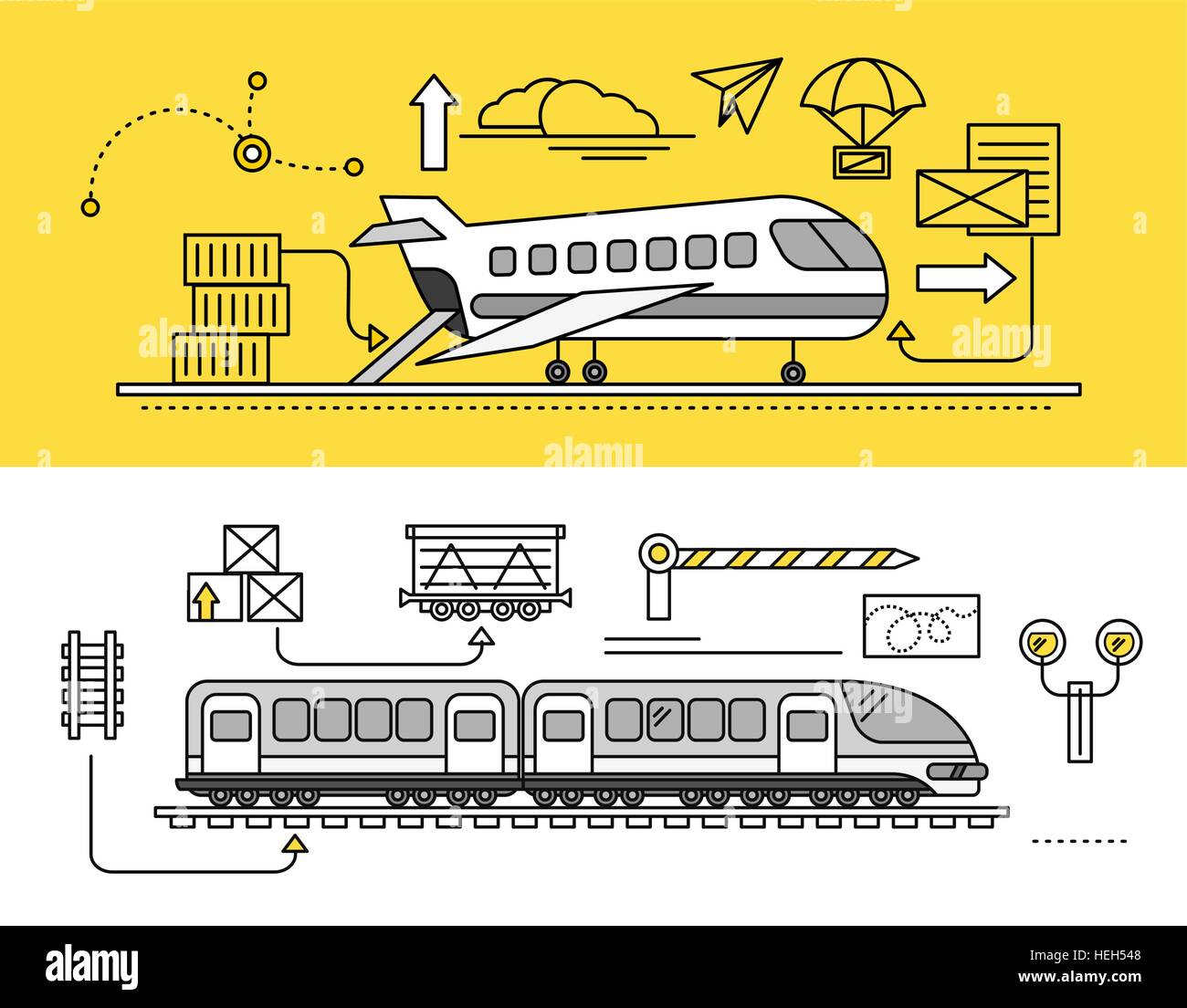 Freight Forwarding by air and rail by train. Transport delivery ...