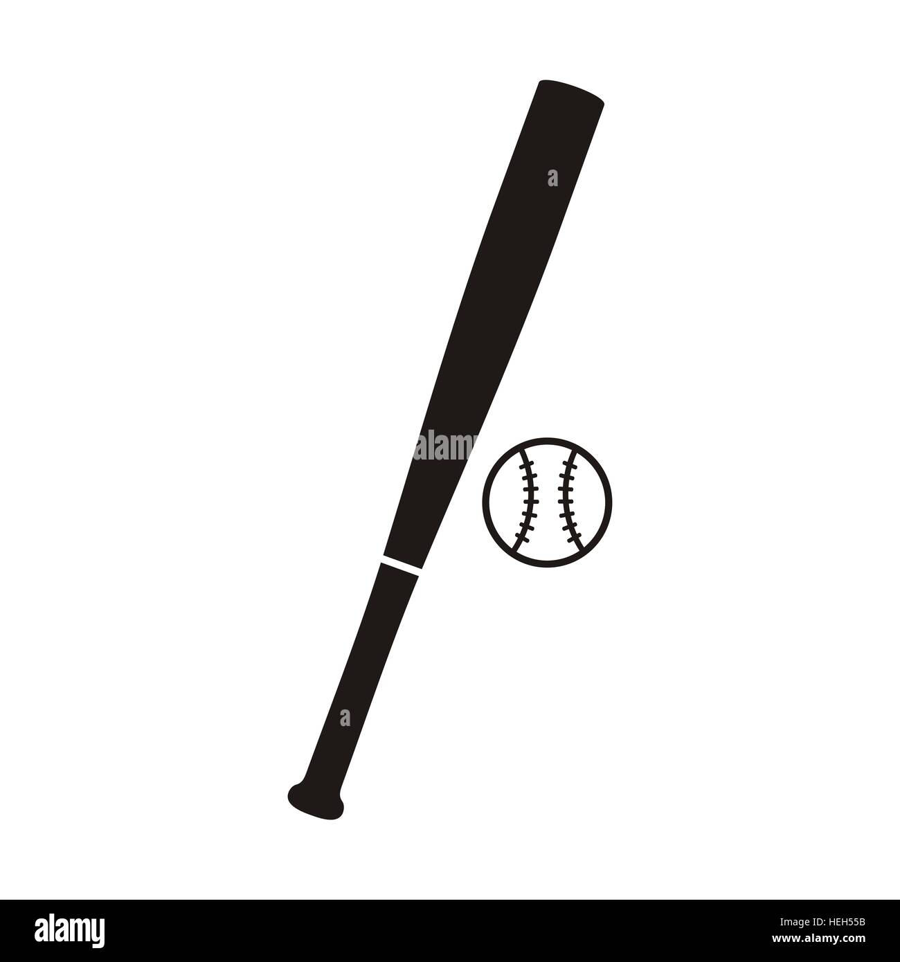 Baseball bat and ball monochrome icon. Baseball game bat, emblem ...