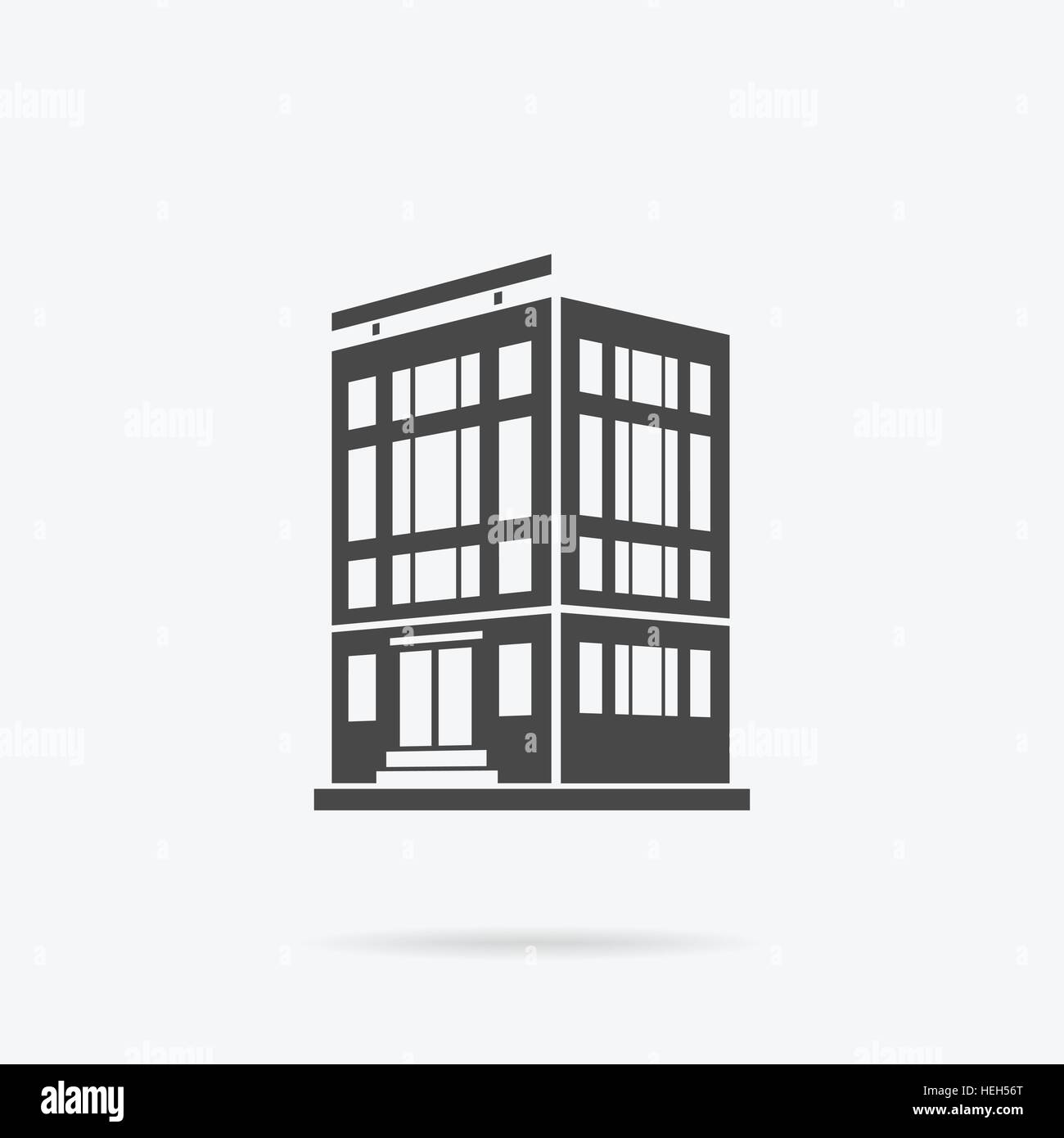 Skyscraper logo building icon. Black building and isolated skyscraper ...